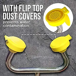 JJ CARE Yellow Eye Wash Station - Continuous Flow Dual Spray Heads Eye Wash Units - Hands-Free Emergency Eyewash Station - Wall Mount Stainless Steel Eye Washing Irrigation - Portable Eye Washer