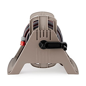 Suncast 100 ft. Tote or Wall Mount Resin Garden Hose Reel with Lid, Taupe