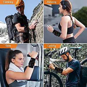 HLOMOM Running Wristband Phone Holder,Jogging Wrist Bands 360° Rotatable & Detachable Compatible with All 4.5-7 inch Cellphone for iPhone 15/14/Pro/ProMax/13/12/11/mini/XS/XR,for Workout Cycling