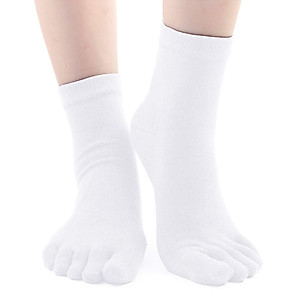 Lanmiya Women's Toe socks Cotton Five Finger Socks For Running Athletic 4 Pack