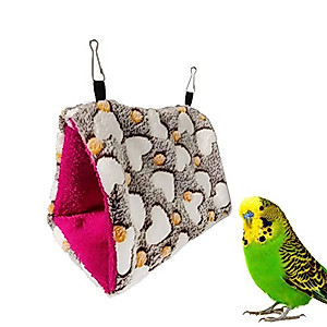 POPETPOP Birds Hammock Bird Hanging Bed Plush Bird House Birds Hut Hideaway for Parrot Macaw Budgies Parakeet Cockatiels Lovebird