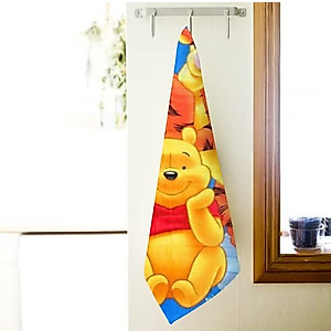 Fashion Towels, Quick-Drying Super Absorbent Soft Microfiber Dis Ney Cartoon Series Hand Towel 32×16 (40cm×80cm) inch (Cartoon W Pooh 8)