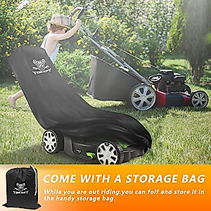 Tokept Upgraded Heavy Duty Waterproof Material 300D Walk-Behind Lawn Mower Cover with Windproof Buckle for Respective Bad Weather XL