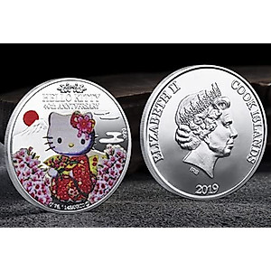 Cute Hello Kitty 40th Anniversary Commemorative Collection Coin (Silver)