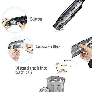 Soarzis Handheld Vacuum Cleaner Cordless, Portable Wet Dry Vacuum Dusbuster 8000pa Strong Suction, Rechargeable Mini Vacuum Cordless for Car Home Carpet Office Pet Hair Cleaning