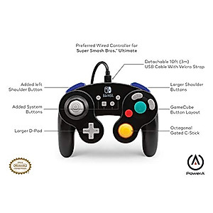 PowerA Wired Controller for Nintendo Switch: GameCube Style - Black
