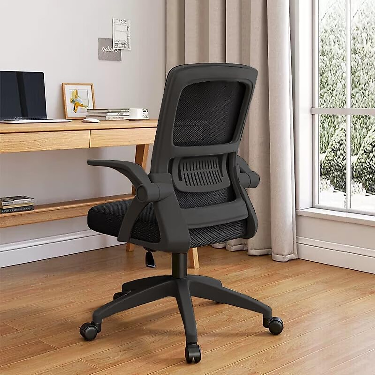 WXJHL Home Office Chair Ergonomic Desk Chair Breathable Mesh Chair High Back Desk Chair with Adjustable Height,Swivel Chair with Flip-Up Arms and Lumbar Support