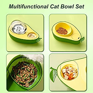 ZWMBYN Raised Cat Food Bowl and Automatic Water Dispenser Set, Avocado Gravity Cat Water Dispenser and Slow Feeder Dog Bowls, BPA-Free Self Feeding Cat Feeder for Dogs Cats Pets Animals, Green