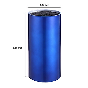 Wanbasion Kitchen Knife Set Block, Stainless Steel Kitchen Knife Set, Professional Kitchen Knife Set Block with Blue Titanium