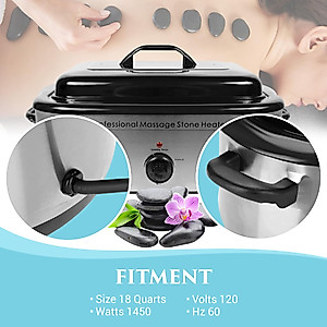 NRG Professional Hot Stone Warmer for Massage Therapy, 18 Quart - Hot Stone Heater Hot Stones Warmer Massage Stone Heater Massage Stone Warmer Massage Accessories - Adjustable Temperature Control