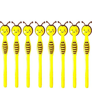 LUFOX 8Pcs Cute Bees Gel Pens Gift for Child, Women, Coworkers, Hostess and Girlfriend, Great Party Supplies and School Supplies, Black Ink(0.5mm)