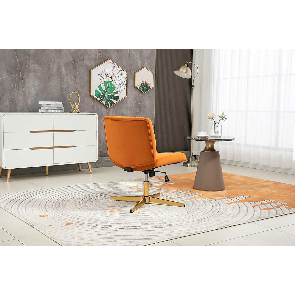 COOLMORE Home Office Desk Chair, Vanity Chair, Modern Adjustable Home Computer Executive Chair Swivel Task Chair for Small Space, Living Room, Make-up, Studying