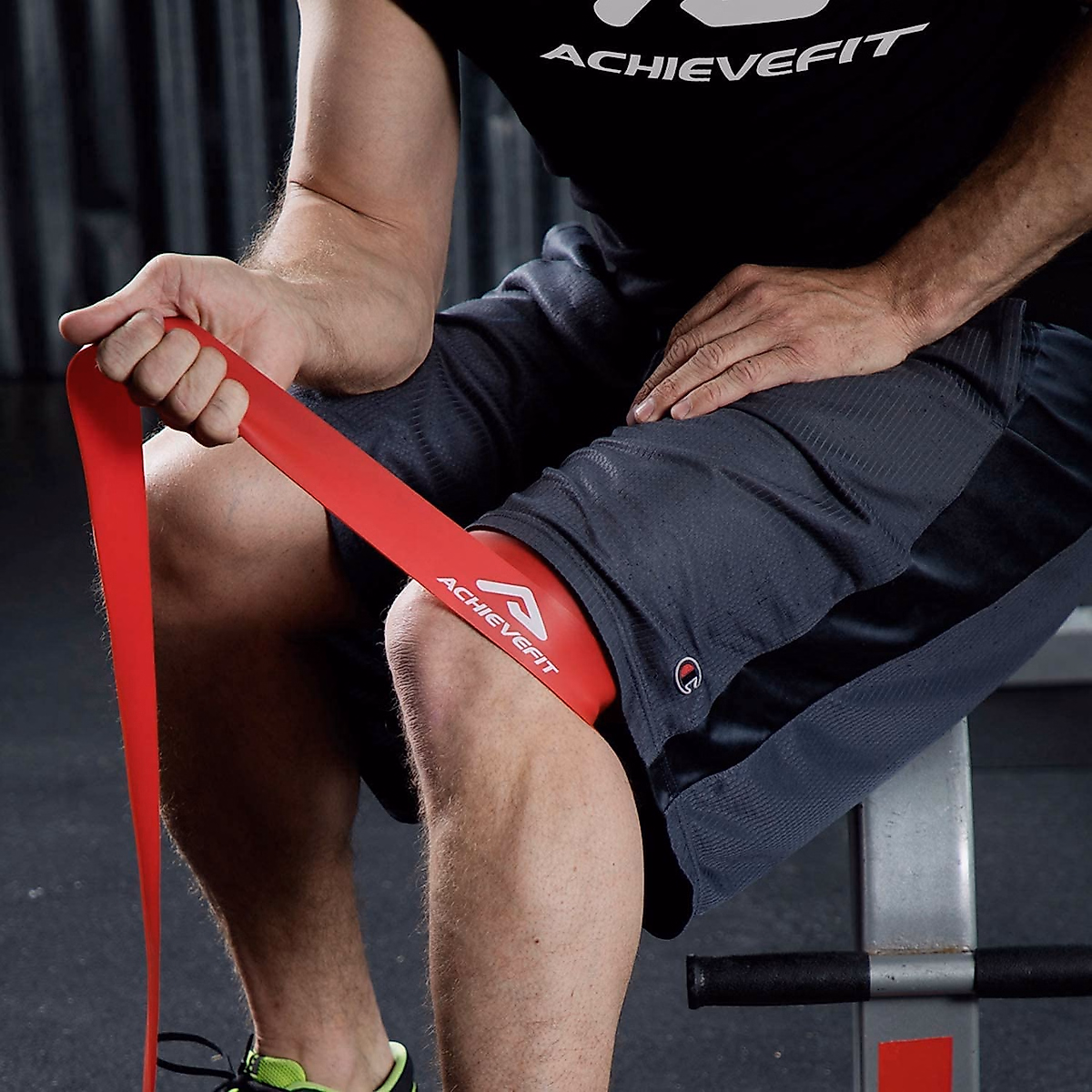 ACHIEVE FIT Muscle Compression Floss Bands - Therapy Rehab Band for Increasing Mobility - Recovery Fitness Bands for Tack and Flossing - Includes Nylon Travel Pouch Bag (2X Red 7' x 2" X 1.5 MM)