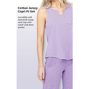 PajamaGram Summer Pajamas For Women - PJ Set For Women, Lavender Polka Dot, MD