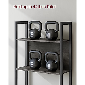 VASAGLE 5-Tier Bookshelf, Book Shelf, Industrial Bookcase, with Steel Frame, for Living Room, Home Office, Bedroom, 9.4 x 24.4 x 65 Inches, Charcoal Gray and Black ULLS025B04