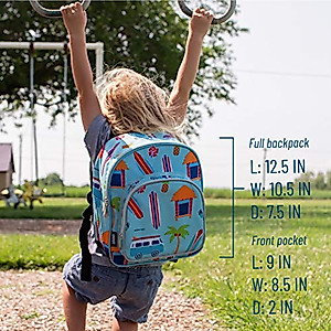 Wildkin 12 Inch Backpack Bundle with Insulated Lunch Box Bag (Surf Shack)