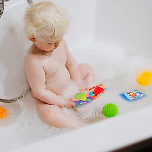 8 Pcs Baby Bath Books, Nontoxic Fabric Soft Baby Cloth Books, Early Education Toys, Waterproof Baby Books for Toddler Infants, Kids Bath Toys Baby Shower Gift