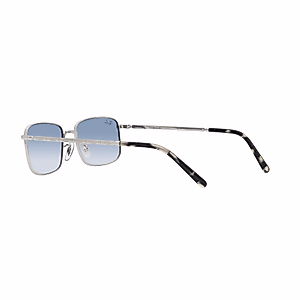 Ray-Ban RB3717 Rectangular Sunglasses, Silver/Clear Gradient Blue, 57 mm