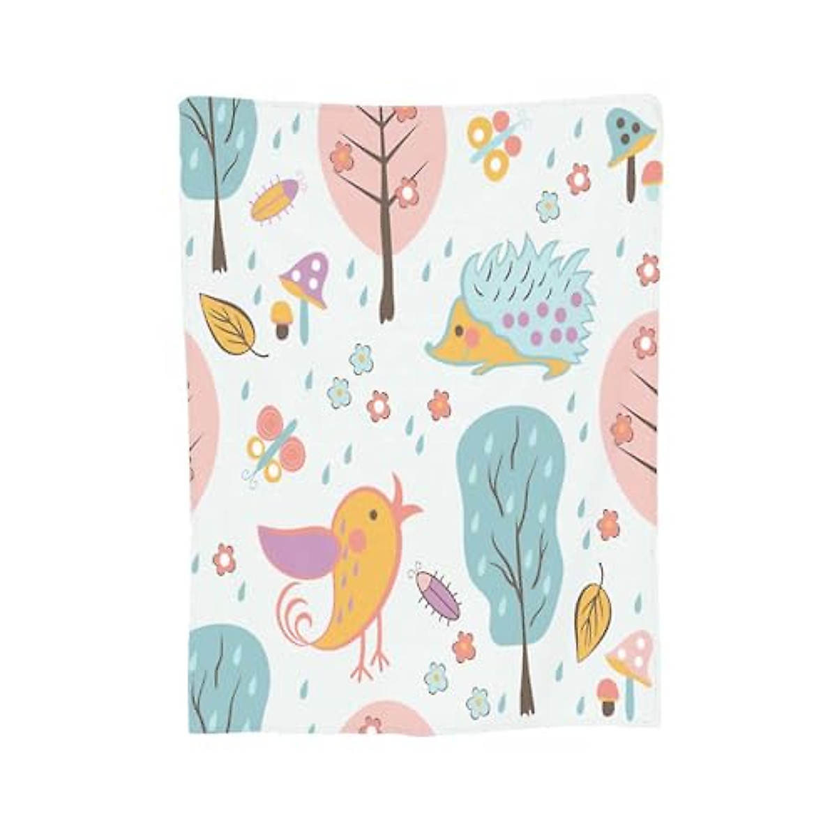 Throw Blanket 30x40 Inch,Bird Abstract Flower Summer Flannel Soft Cozy Fluffy Throw Blankets and Warm Throws for Adults in Couch Sofa Bed 40x30 Inch