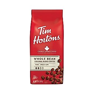 Tim Hortons Whole Bean Original, Medium Roast Coffee, Made with 100% Arabica Beans, 12 Ounce Bag