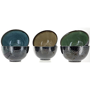 Mikasa Sapphire Stoneware Bowls | Set of 6 Bowls | Dishwasher Safe | Microwave Safe