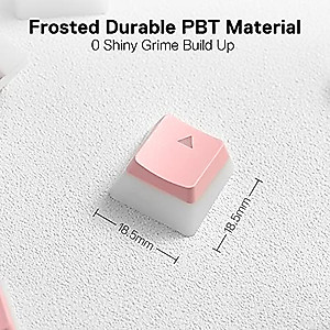 Redragon A130 Pink Pudding Keycaps, 104 Keys Standard Doubleshot PBT Keycap Set w/Translucent Layer for Mechanical Keyboard, OEM Profile, English (US) ANSI Layout