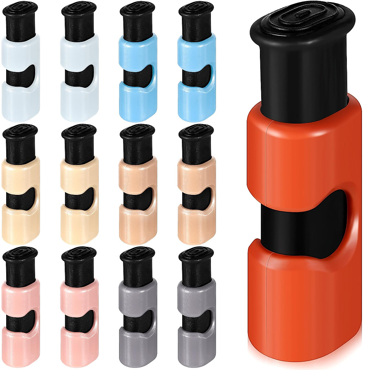 Layhit 32 Pcs Squeeze and Lock Bread Bag Clips Plastic Reusable Closure French Fry Bag Clips Non Slip Grip for Snack Frozen Food Fruit Storage, 2.3 Inch