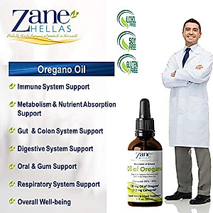Zane Hellas 70% Oregano Oil. Greek Essential Oil of Oregano .86% Min Carvacrol. 112 mg Carvacrol Per Serving. Probably The Best Oregano Oil in The World. 1 fl. oz.- 30ml