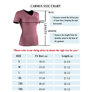 CADMUS Workout t-Shirts for Women Quick Dry Gym Shirts V-Neck, Black, Grey, Wine Red, Large