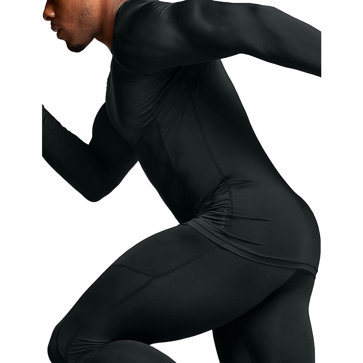 ATHLIO Men's UPF 50+ Long Sleeve Compression Shirts, Water Sports Rash Guard Base Layer, Athletic Workout Shirt, 3pack Black/Black/Black, Large