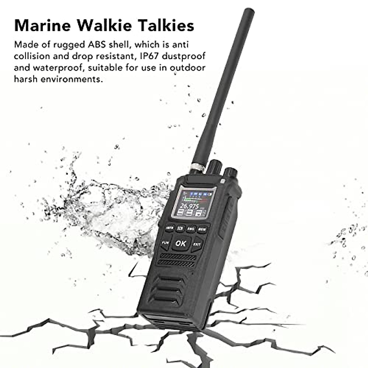 Marine Two Way Radios, Rugged Low Power Consumption Low Noise High Volume Handheld CB Transceiver for Boat(#3)