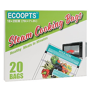 20×Steam Cooking Bags Microwave Steamer Bags for Vegetables,Potatoes and Meat (1)