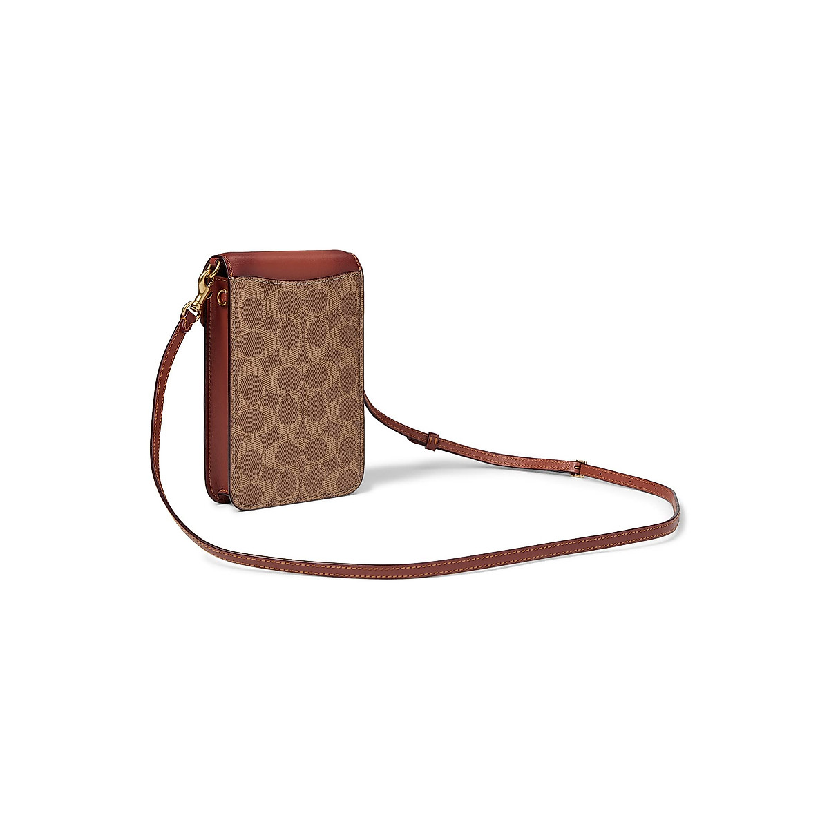 COACH Coated Canvas Signature C Phone Crossbody, Tan Rust