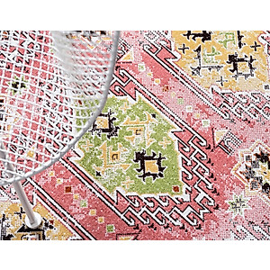Unique Loom Aarhus Collection Area Rug - Southwestern (5' 1" x 7' 10" Rectangle, Rose/ Green)