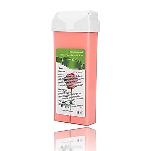 Roll-On Wax Cartridge for Hair Removal 100g Roller Depilatory Wax for Body Legs Arms Armpit Bikini Hair Removal Professional or Home Uses(Rose)