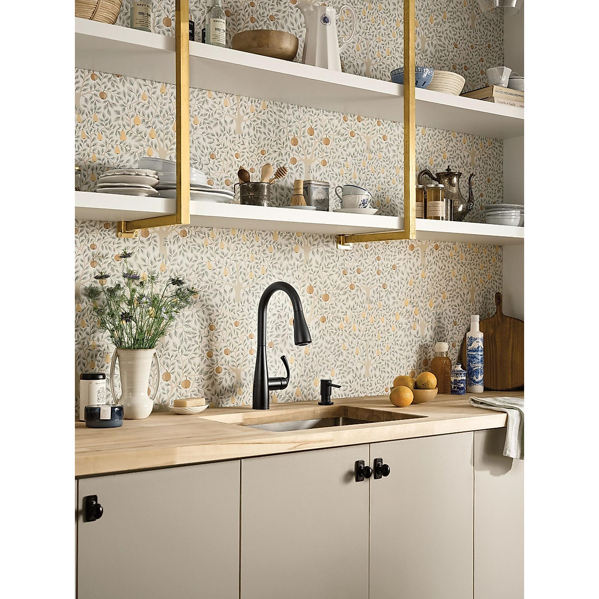 Moen Essie Matte Black One-Handle High Arc Kitchen Faucet, 87014EWBL