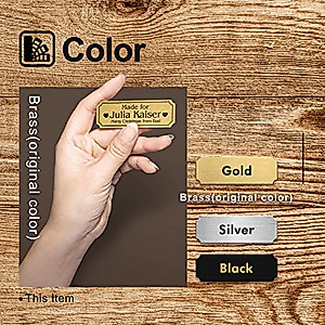 Personalized Name Plates, Solid Brass Engraved Plaque, Trophy Plates Engraved, Custom Name Plate with Adhesive Backing or Screws, 3" W x 1" H
