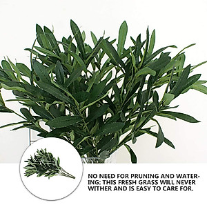 Artificial Olive Branch Greenery Leaves Stem Fake Plant Olive Tree Branches Photography Props for Office Wedding Greenery Decorations
