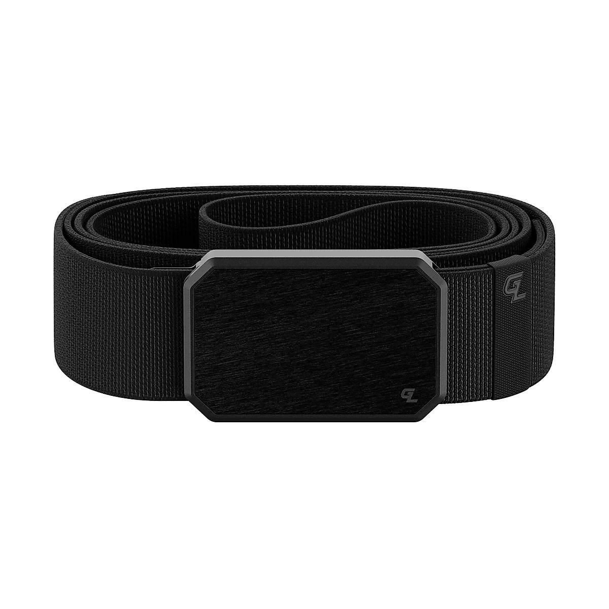Groove Life Groove Belt Black/Black - Men's Stretch Nylon Belt with Magnetic Aluminum Buckle, Lifetime Coverage - Medium (33-36")