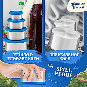 Home and Harvest Stainless Steel Lunch Box For Kids With Lids - Metal Snack Containers For Lunch Box 4 Pack