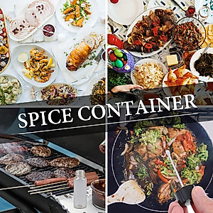 AKIRAMERUNA - 4 Pack Mini Leak-Proof Kitchen Spice Dispenser Glass Storage Bottle for Outdoor Camping Trips Travel