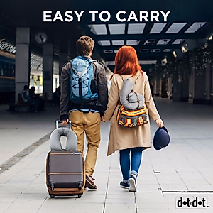 Dot&Dot Twist Memory Foam Travel Pillow for Neck, Chin, Lumbar and Leg Support - Neck Pillows for Sleeping Travel Airplane for Side, Stomach and Back Sleepers - Adjustable, Bendable Roll Pillow