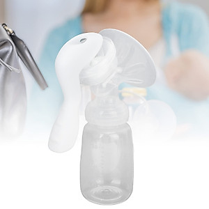 Breast Pump, Adjustable Suction Silicone Hand Pump Breastfeeding, Portable Manual Breast Pump for Nursing Mothers, White, Mothers Day Gifts