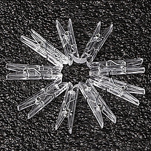 Clear Photo Clips, 100Pcs Mini Transparent Plastic Clothespins Hanging Multi-Functiona Picture Clips for Office,Home,Arts