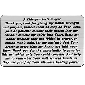 LQRI Chiropractor Gifts Massage Therapist Gifts Chiropractors Prayer Wallet Card Insert Orthopedist Gift for Spine Specialist Doctor Chiropractor Graduation Gift (w-chiropractor’s)