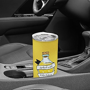 100 North Spiked with Felix Felicis Lucky Potion Wrap-Around Design 20 Ounce Stainless Steel On-The-Go Coffee Travel Insulated Skinny Tumbler Mug Cup with Slide Top Lid