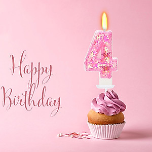 FAMGift Birthday Candles - Number 4 Candle, Butterfly Birthday Candles for Cake, Birthday Party Decorations, Theme Party Supplies, Wedding Cake Topper, Anniversary Party Decor