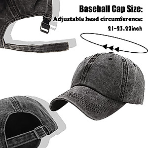 3 Pack Washed Plain Vintage Baseball Cap Cotton Adjustable Twill Bulk Low Profile Classic Dad Hat for Men/Women(Dark Green+Black+Khaki)