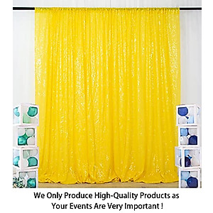 Yellow Glitter Backdrop Curtain Photo Backdrop 4FTx7FT Sequins Shimmer Curtains for Backdrop -1011E