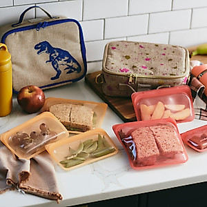 Stasher Premium Silicone Reusable Food Storage Bags, 6-Pack, Multi | Multi-Use Food Storage Bags, Lunch Bag, Travel Containers | BPA Free, Leak-free, Dishwasher-Safe, Eco-friendly